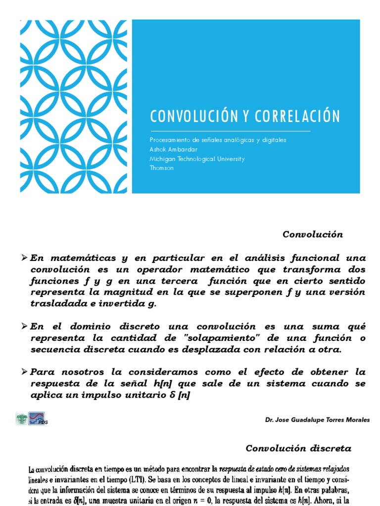 Convolución y Correlación Discreta | PDF | Circunvolución | Análisis ...