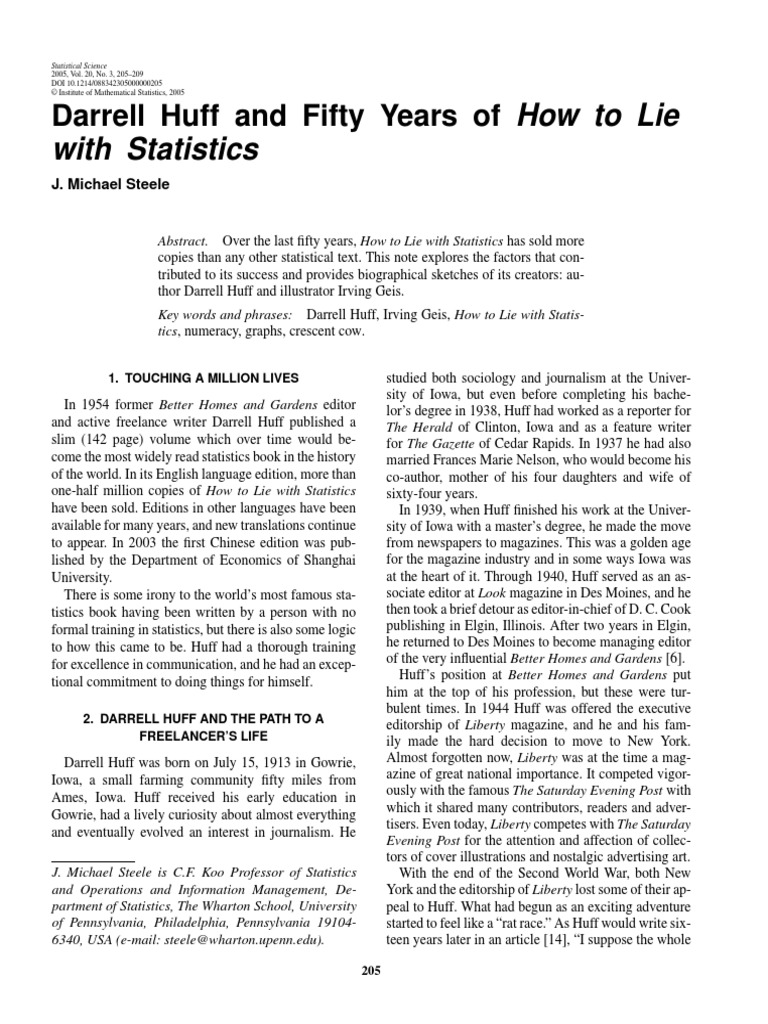 Darrell Huff and Fifty Years of How To Lie With Statistics | PDF ...