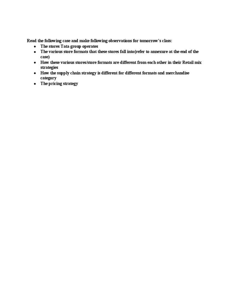 Case Study Trent | PDF | Retail | Convenience Store