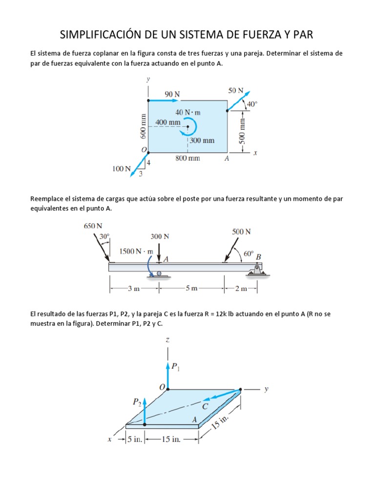 04 Simplificación de Un Sistema de Fuerza y Par | PDF