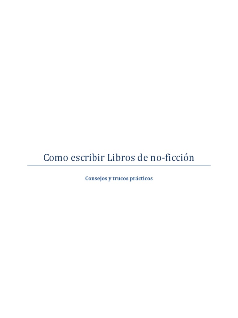 Como Escribir Libros de No Ficcion | PDF | Libros | Conocimiento