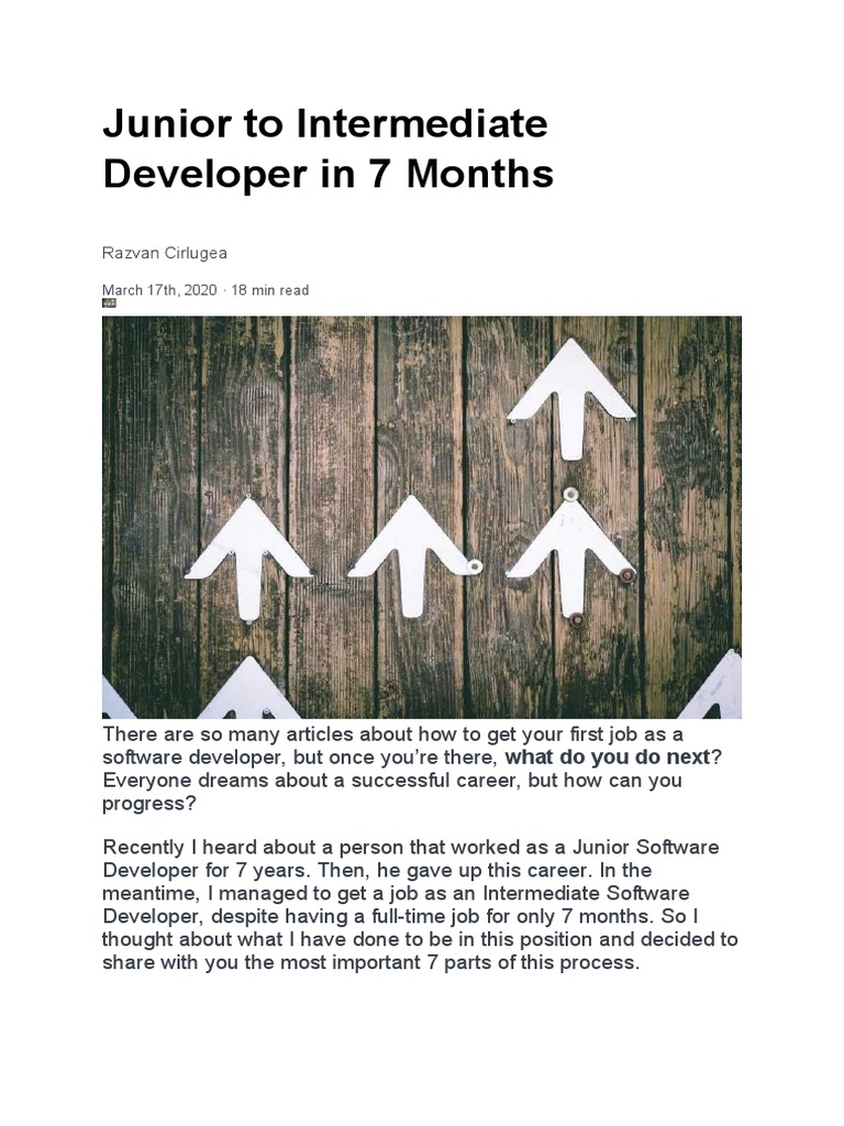 Junior To Intermediate Developer in 7 Months | PDF | Computer ...
