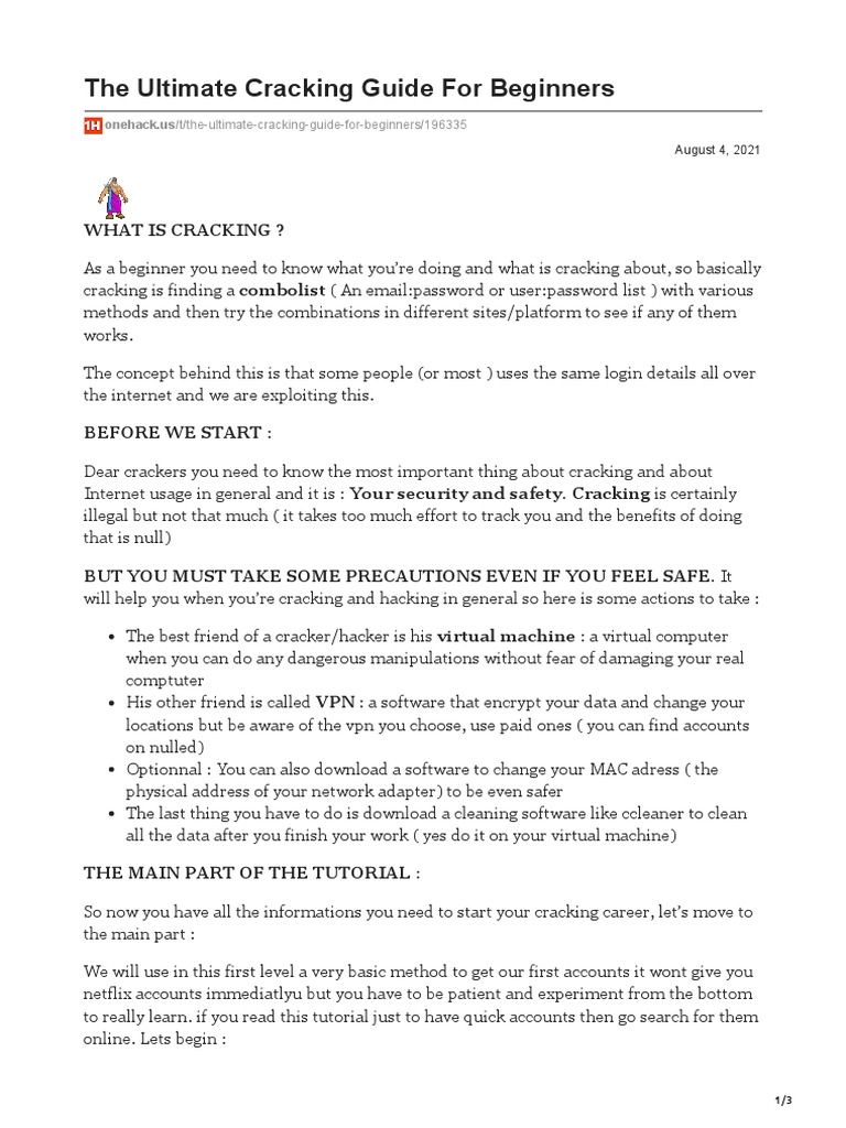 The Ultimate Cracking Guide For Beginners | PDF | Security Hacker ...