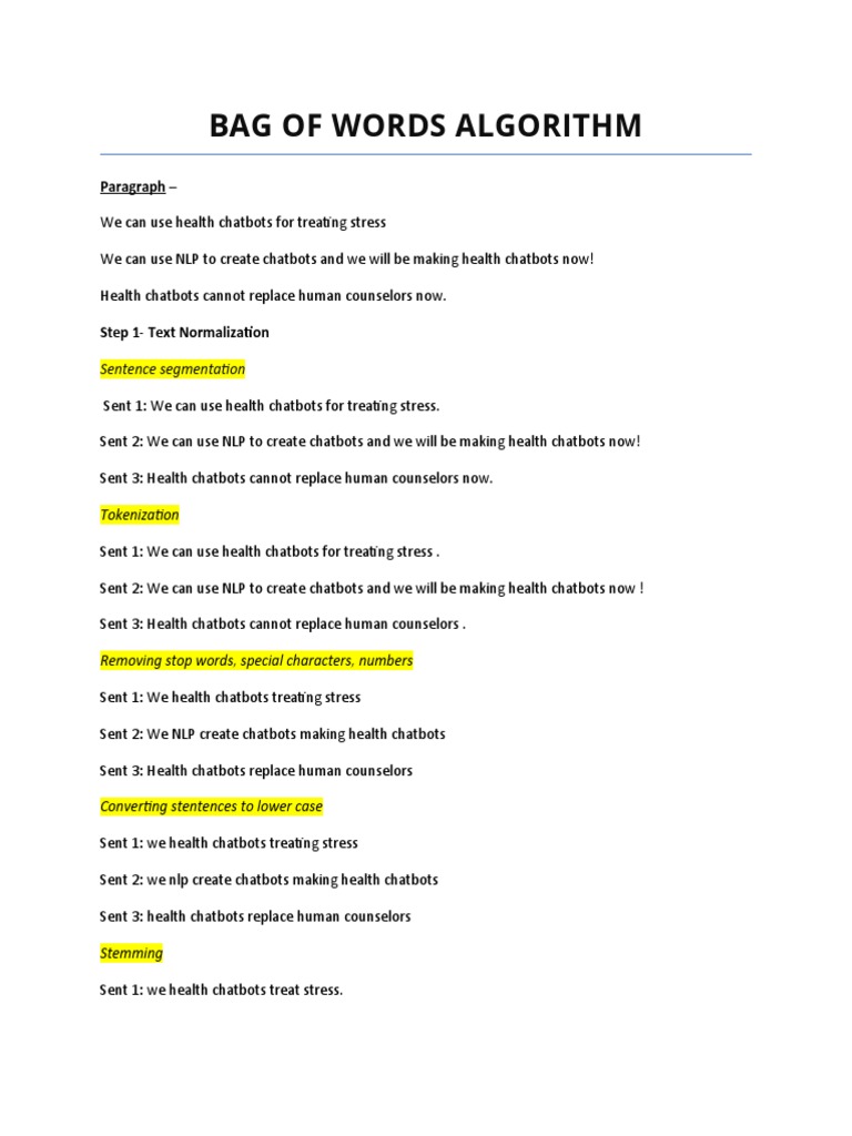 Bag of Words Algorithm: Paragraph | PDF | Applied Mathematics | Writing