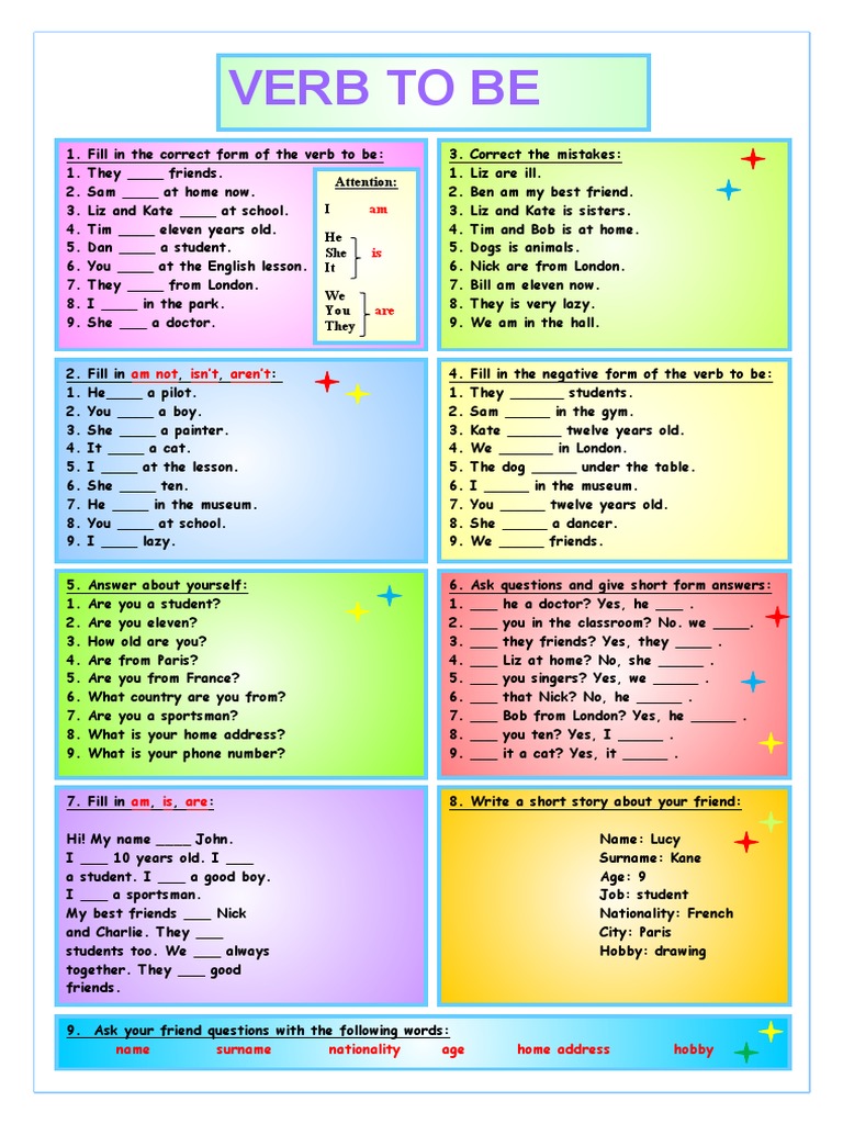 Exercises Verb To Be | PDF