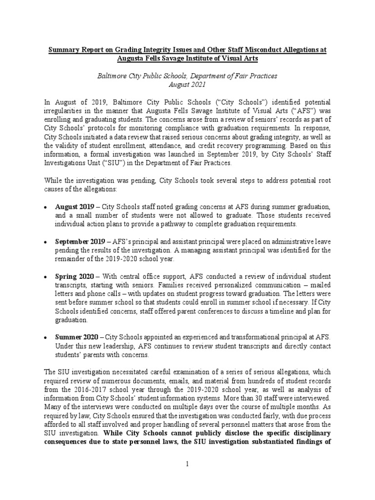 AFS Investigation Report 9-2-21 | PDF | Audit | Verification And Validation