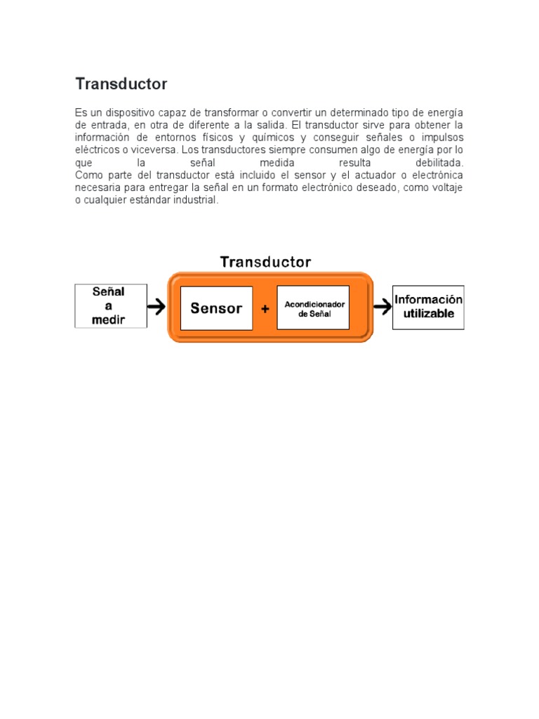Transductor | PDF | Sensor | Electrónica