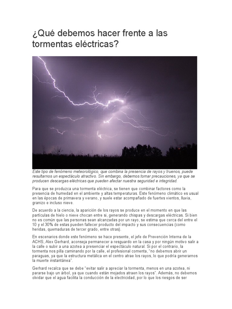 Cómo protegerse de tormentas eléctricas | PDF | Relámpago | Tormenta