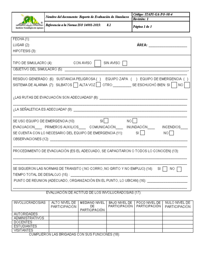 Reporte de Evaluacion de Simulacro | PDF | Simulación