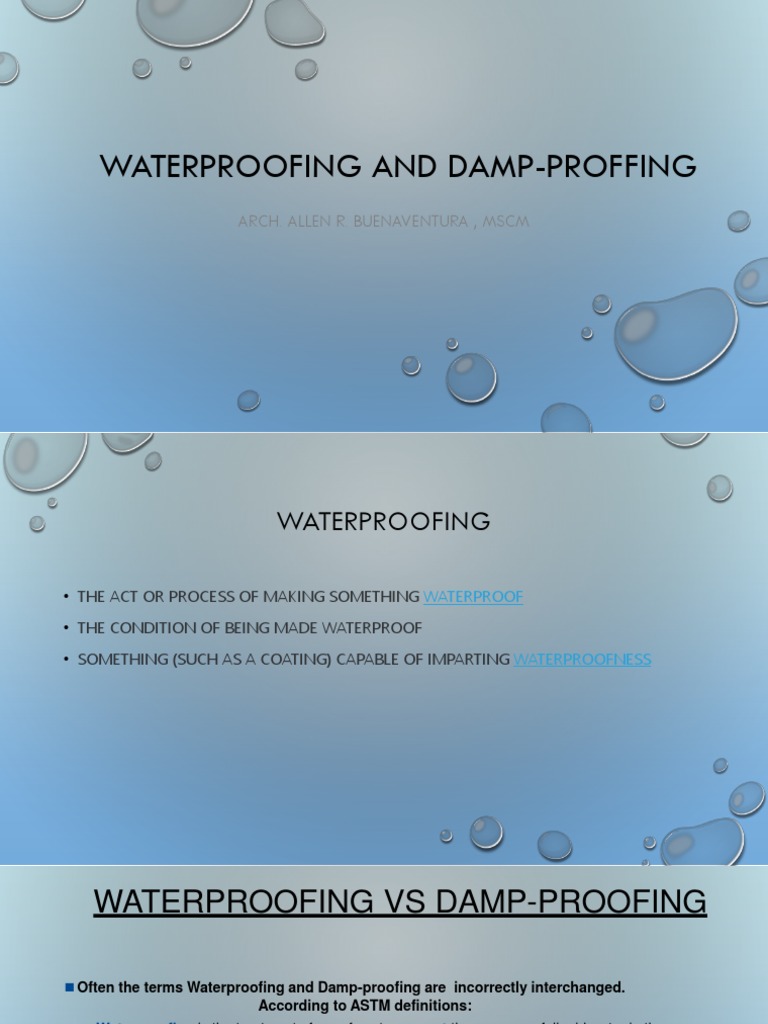 Module 2 Lecture 5 Waterproofing Part1 | PDF | Concrete | Mold
