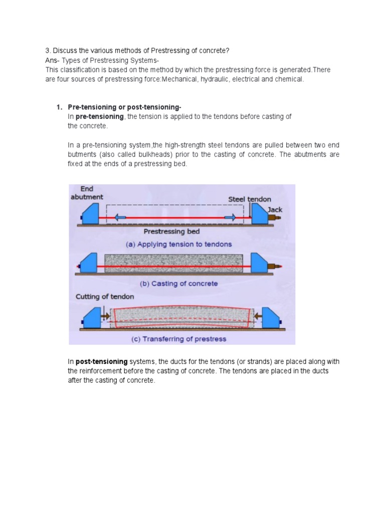 Pre-Tensioning or Post-Tensioning | PDF | Prestressed Concrete ...