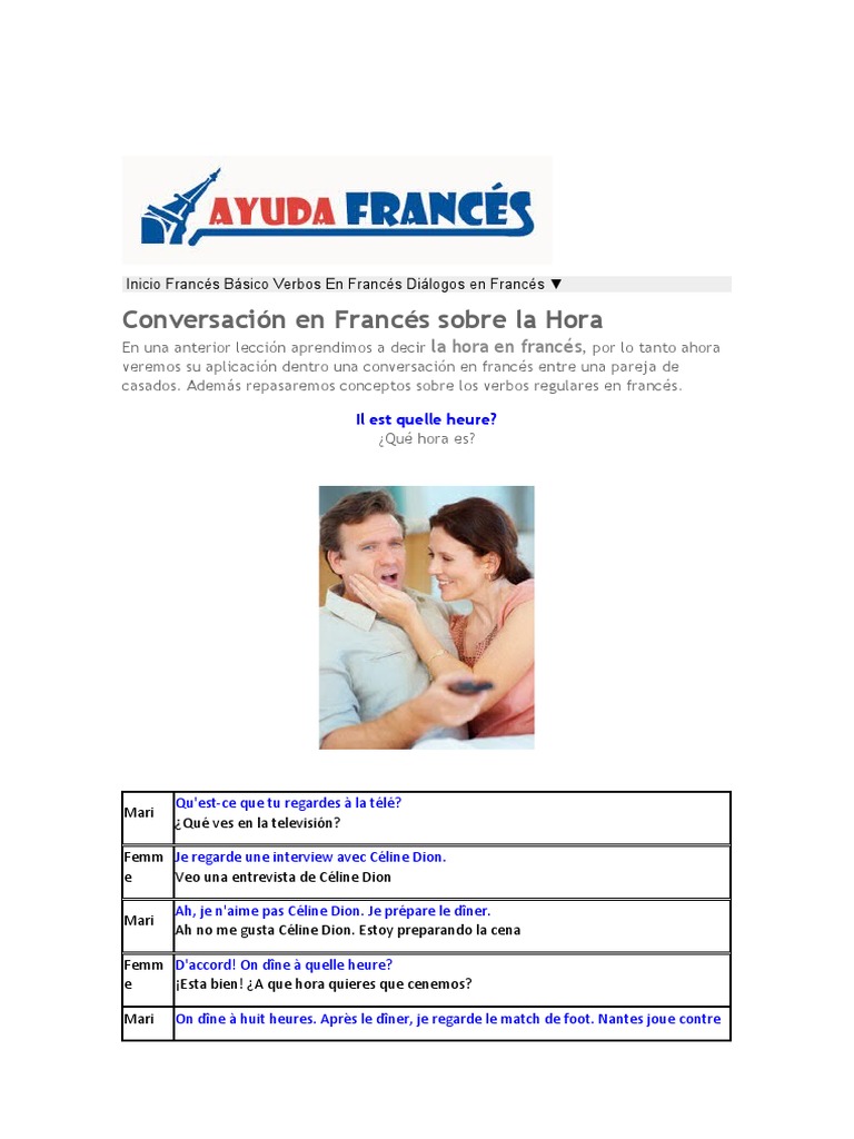 Dialogo Frances | PDF | Artes del Lenguaje y Comunicación | Estudios de ...