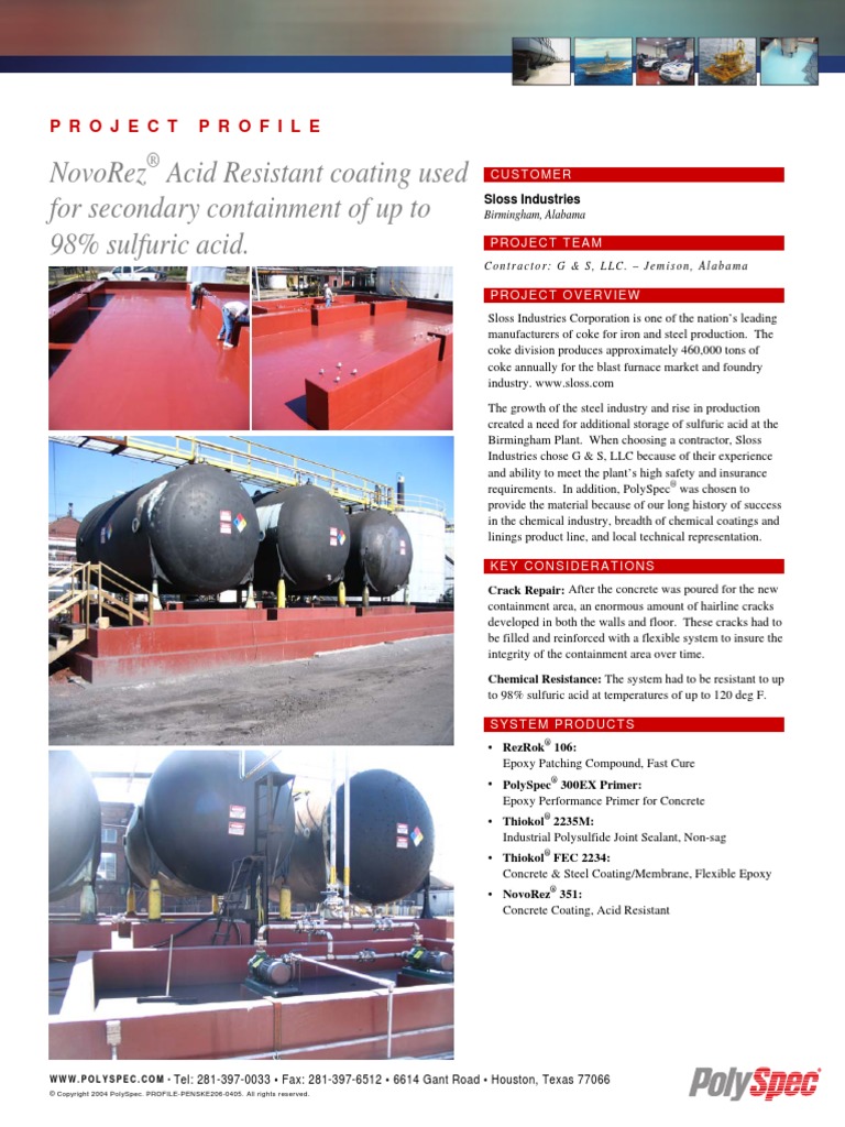 Sloss Industries 1062235 M2234300 EX351 V 2 | PDF | Concrete | Epoxy