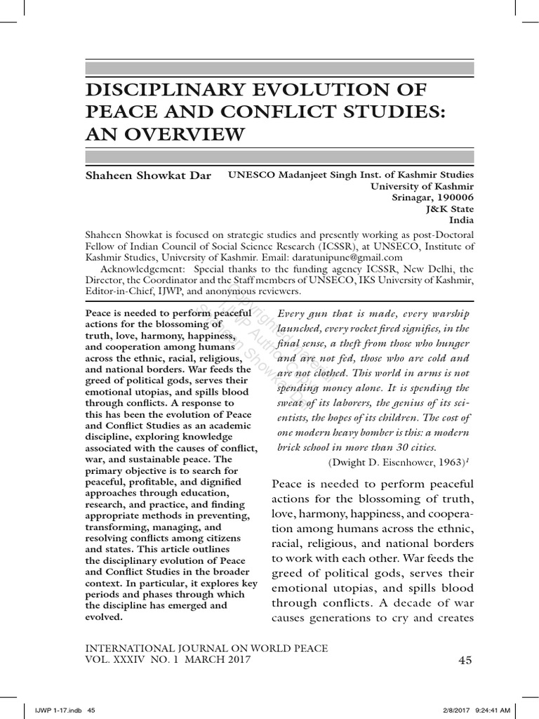 Evolution of Peace Studies Overview | PDF | Peace | Liberty
