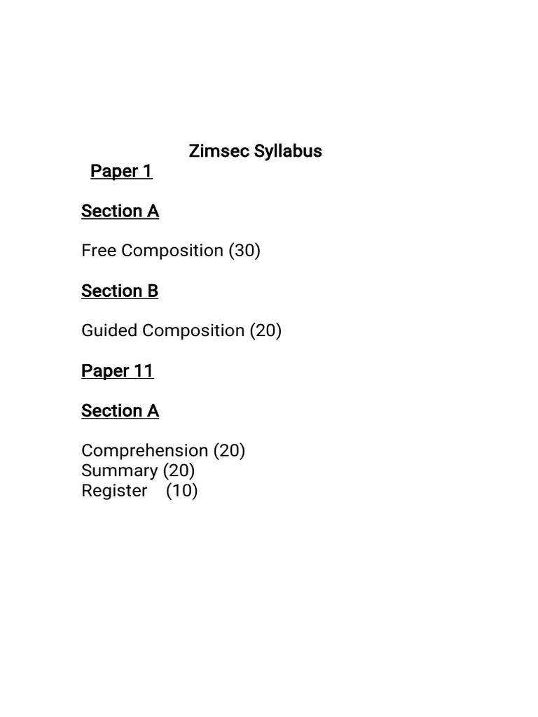 Zimsec O Level English Study Guide | PDF