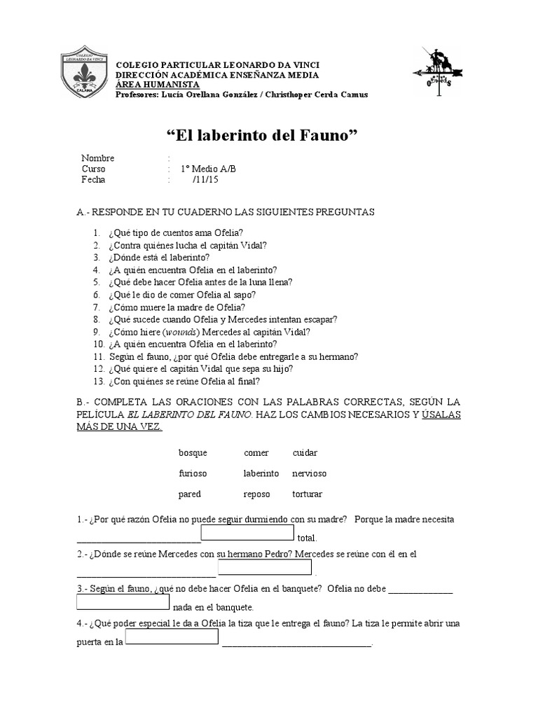 Guía de Estudio: El Laberinto del Fauno | PDF