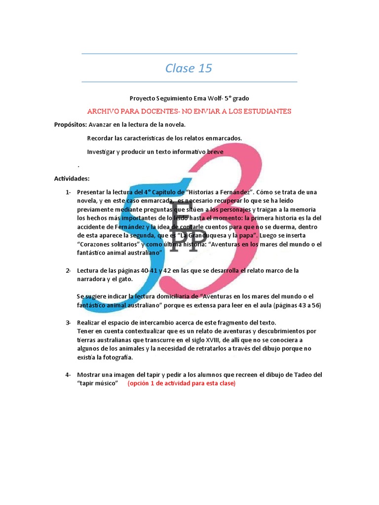 Clase 15 Escritura 5° | PDF