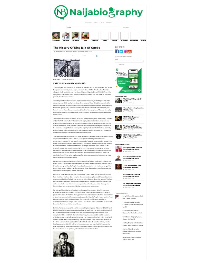 The History of King Jaja of Opobo - NaijaBiography | PDF | British Empire