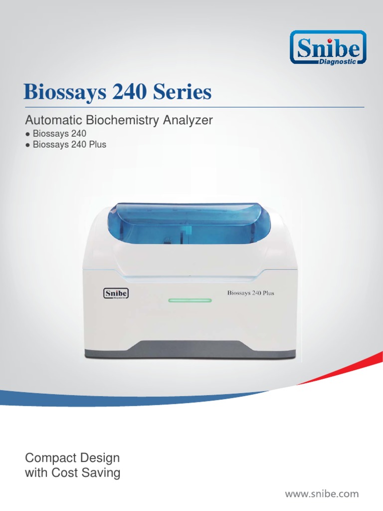 Biossays 240 Series: Automatic Biochemistry Analyzer | PDF | Chemistry