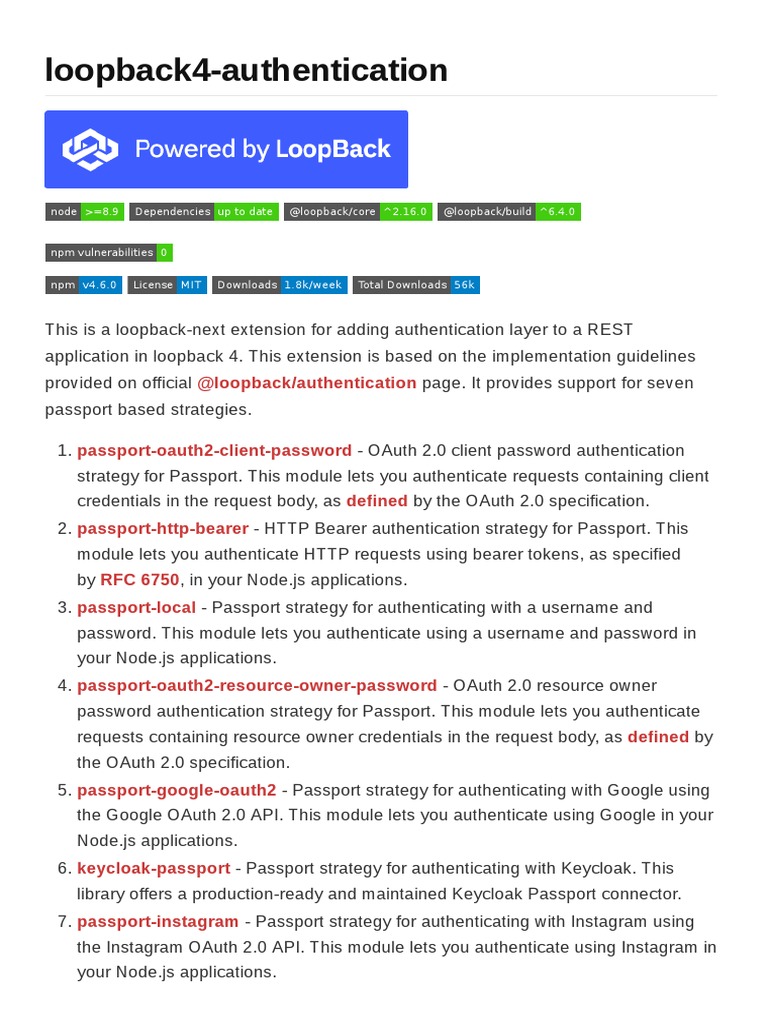Loopback4-Authentication - NPM | PDF | Information Technology Management | Software Development