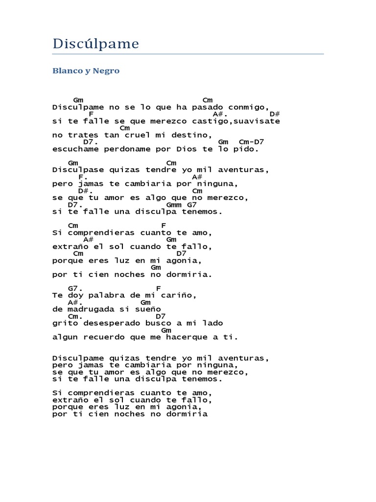 Discúlpame | PDF