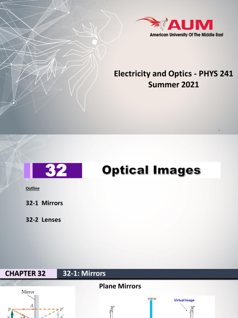 Ch. 32 - Optical Images | PDF | Mirror | Electromagnetic Radiation