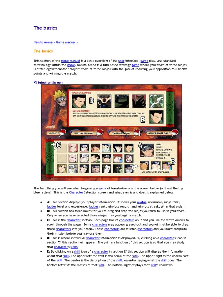 Naruto Arena Rules | PDF | Icon (Computing)