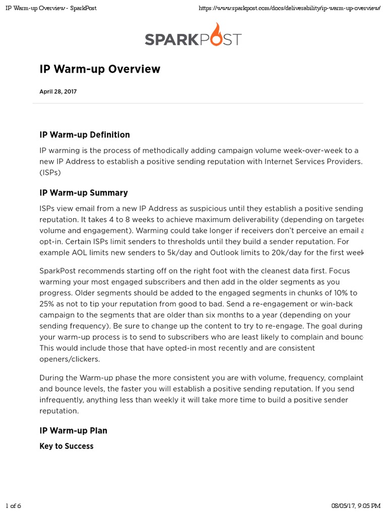 7.3 SparkPost - IP Warm-Up Overview PDF | PDF | Email Spam | Gmail