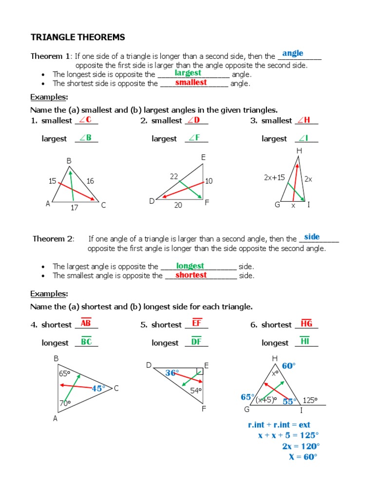 6 - 4 Triangle Inequalities - NEW - Notes | PDF | Triangle | Elementary ...