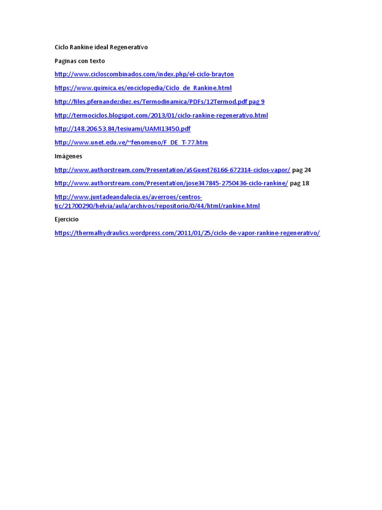 Ciclo Rankine Ideal Regenerativo | PDF