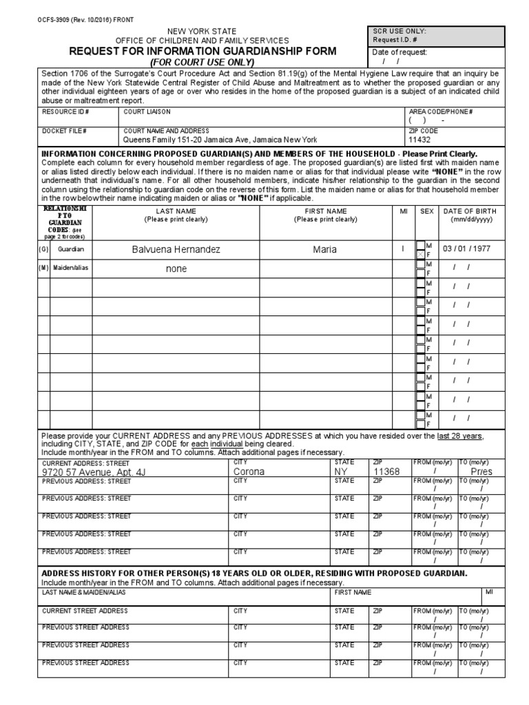 Ocfs 3909 Fillable Form - Printable Forms Free Online