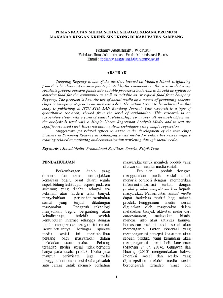 Pemanfaatan Media Sosial Sebagai Sarana 6c6eab47 | PDF