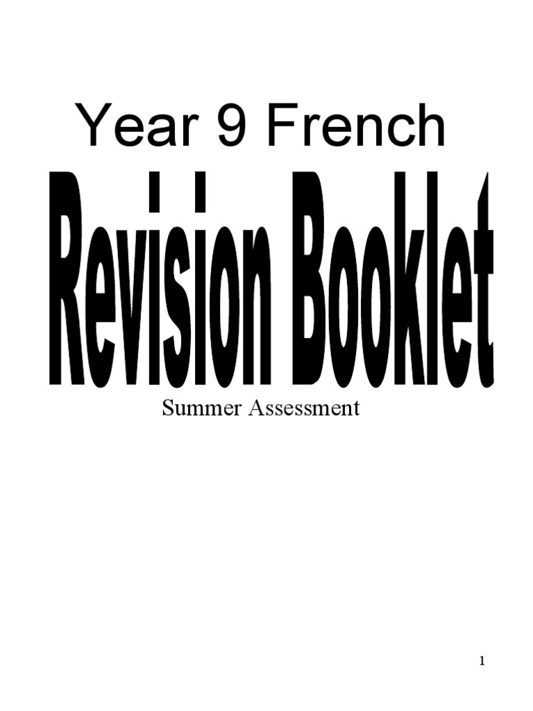 Y9 French Summer Revision Booklet | PDF | Nourritures | Nourriture et ...