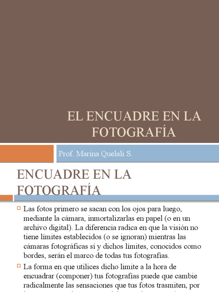 Técnicas de Encuadre en Fotografía | PDF | Tecnicas artisticas | Las artes