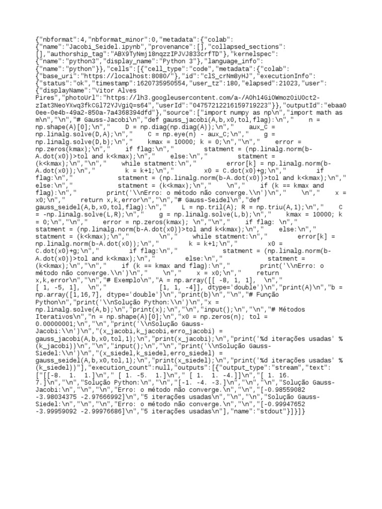 Jacobi Seidel - Ipynb | PDF | Computer Science | Computing