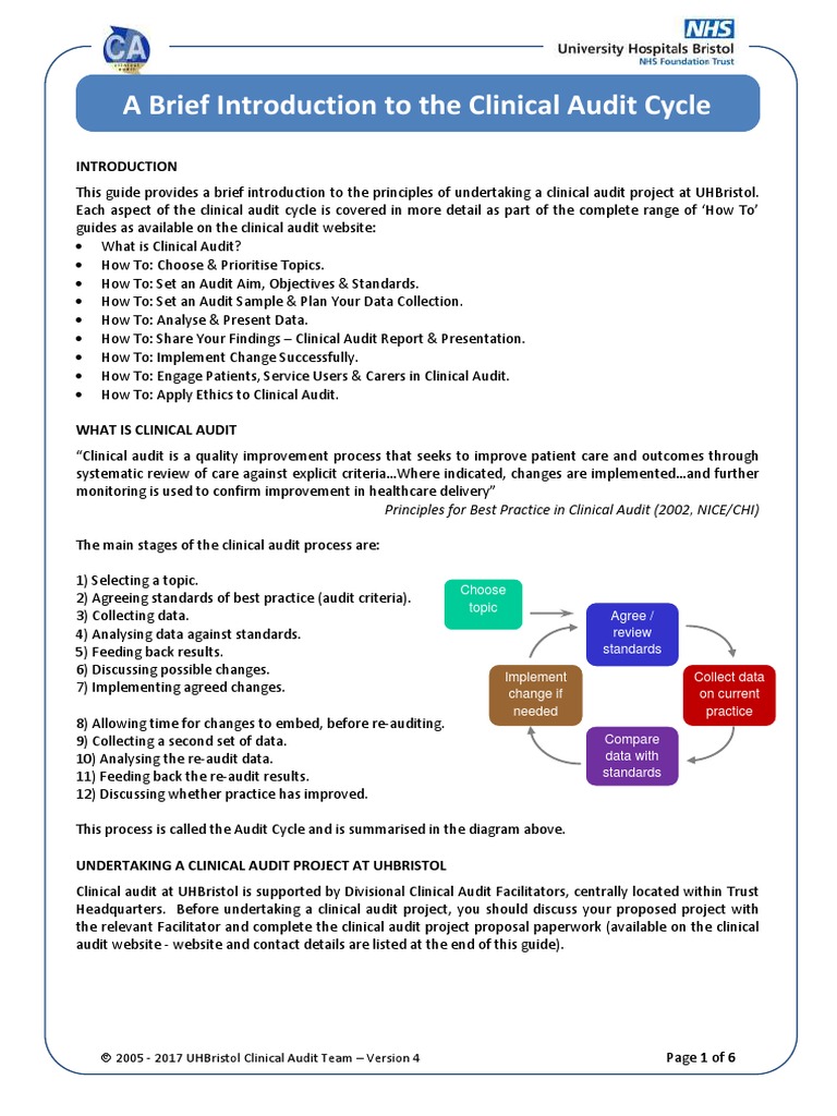 2 Introduction To The Clinical Audit Cycle v4 | PDF | Audit | Health ...