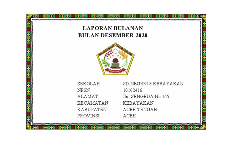 Cover Laporan Bulanan | PDF