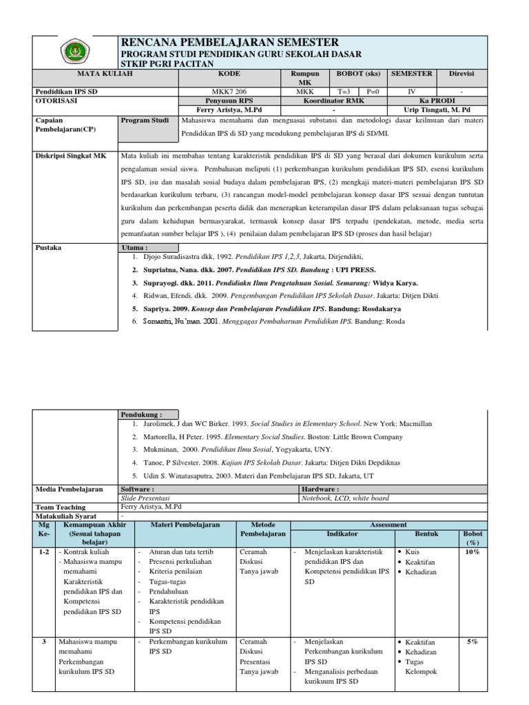Rps P Ips Di SD | PDF | Karier & Perkembangan | Seni & Disiplin Bahasa