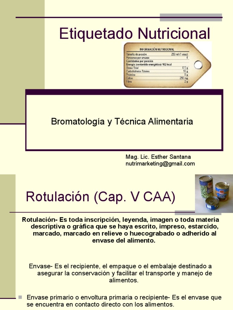 Rotulación Nutricional de Alimentos Envasados | PDF | Alimentos | Nutrición