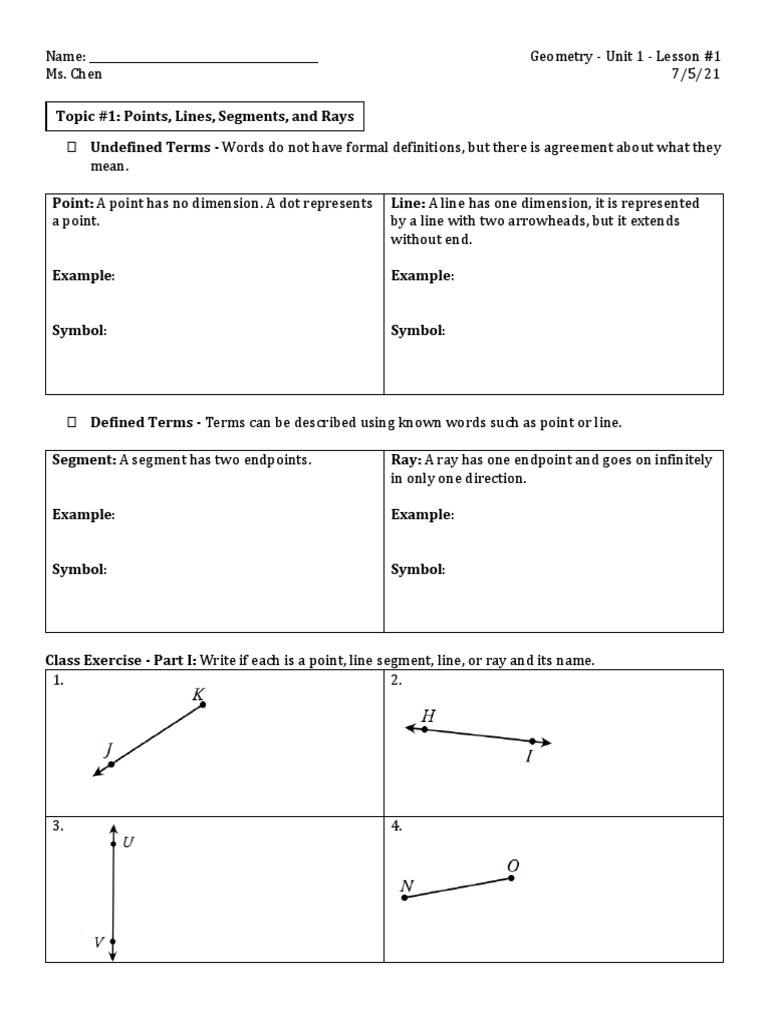 Basic Geometry Terms and Concepts | PDF | Line (Geometry ...