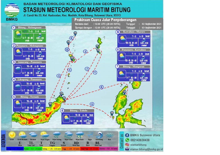 Contoh Infografis Informasi Cuaca Jalur Penyeberangan BMKG Bitung | PDF