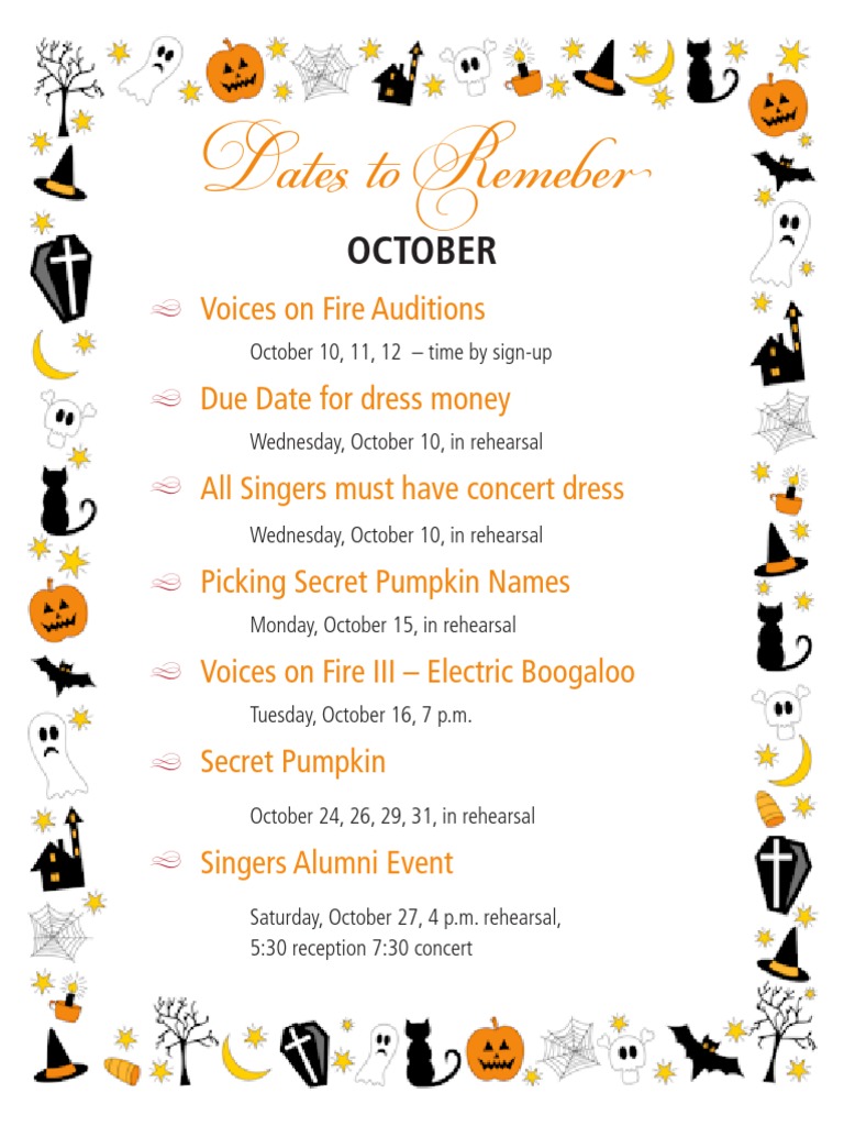 Dates To Remember October | PDF