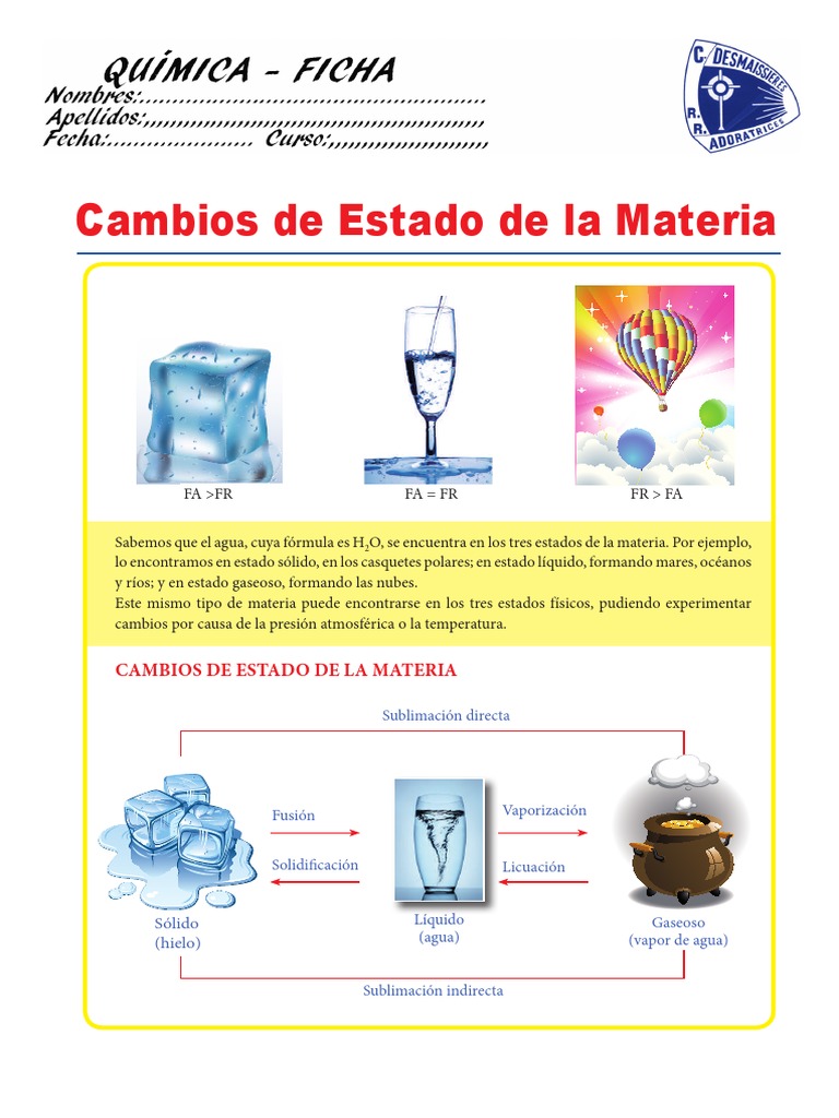 Hoja De Trabajo De Cambios De Estado