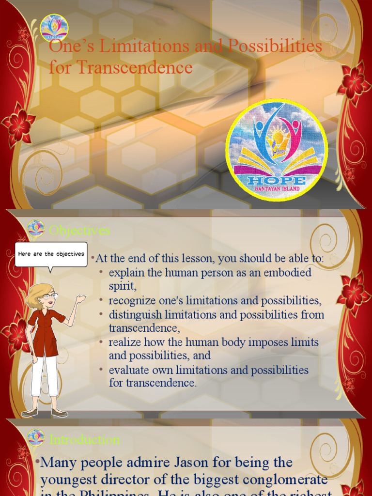 Intro To The Philosophy of The Human Person - CH 3-1 One's Limitations ...