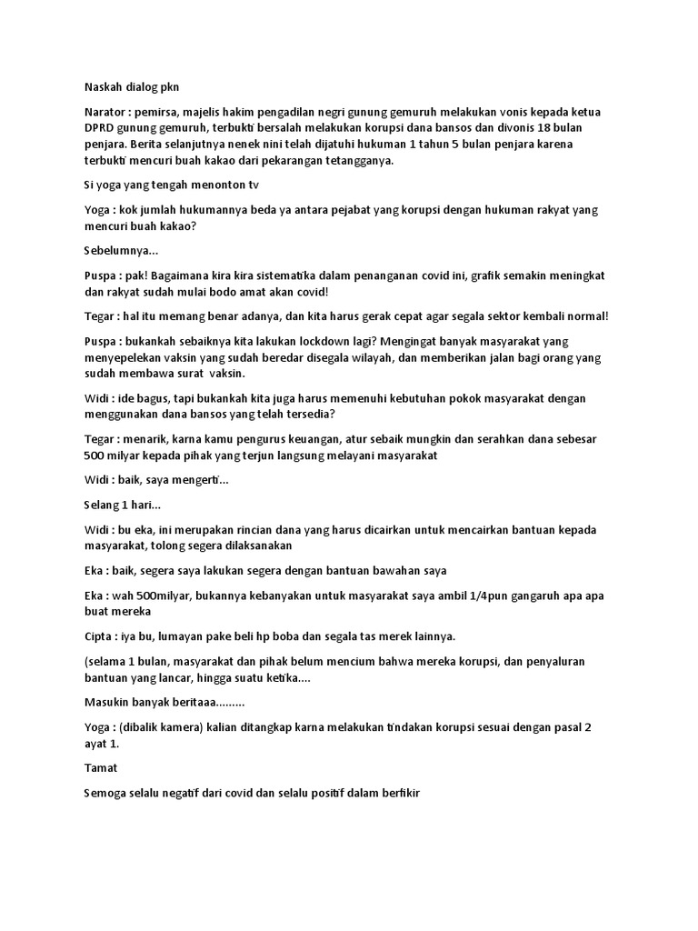 Naskah Dialog PKN | PDF