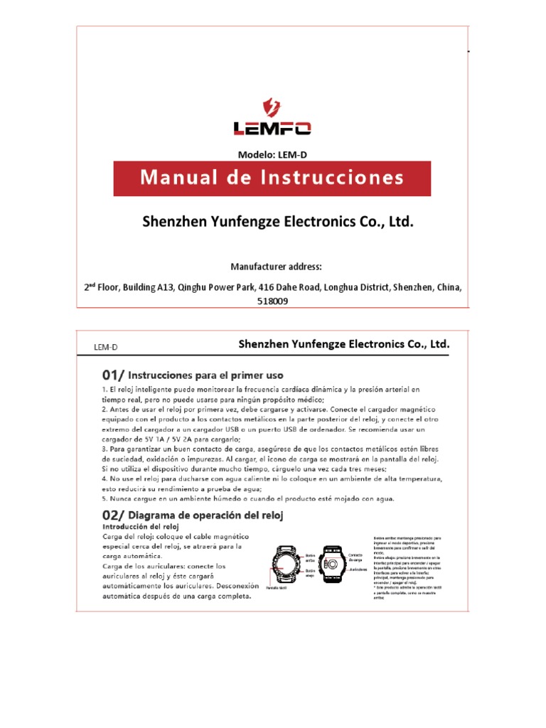 Manual. Lemfo Modelo. LemD | PDF