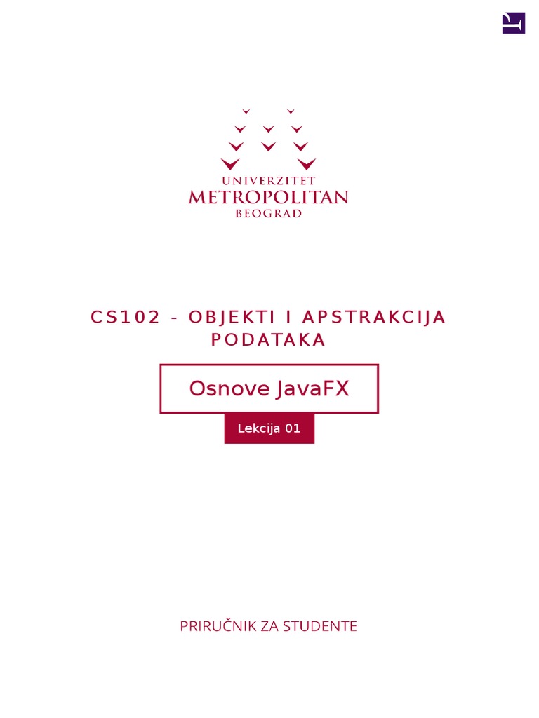Osnove Javafx: Cs102 - Objekti I Apstrakcija Podataka | PDF