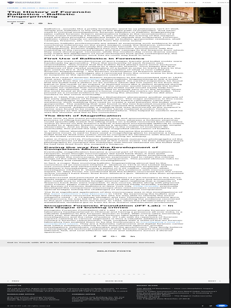 The History of Forensic Ballistics - Incognito | Download Free PDF ...
