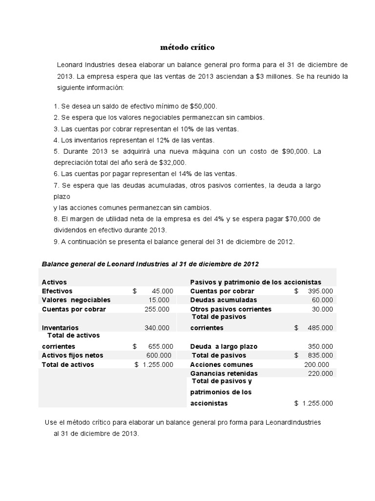 Balance General | PDF | Presupuesto | Hoja de balance