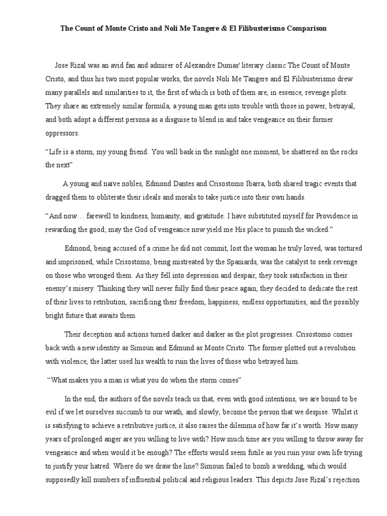 The Count of Monte Cristo and Noli Me Tangere Comparison | PDF | The ...